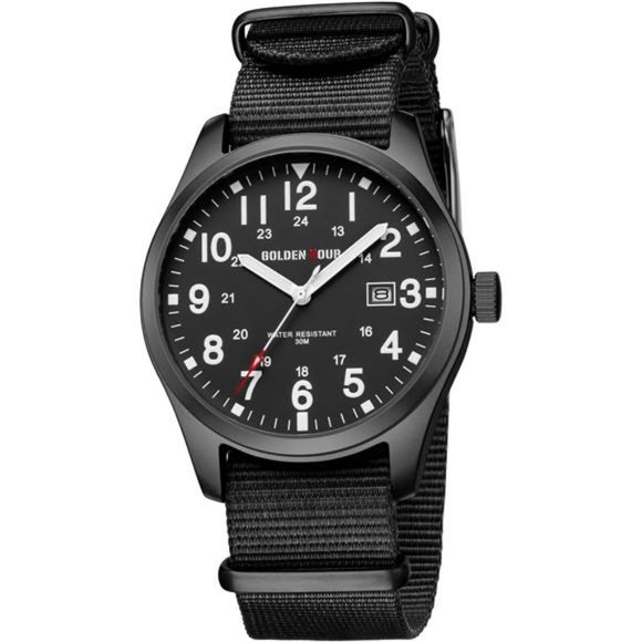 Accessories | Mens Nylon Slipthru Strap Watch W Military Time Easy Read ...